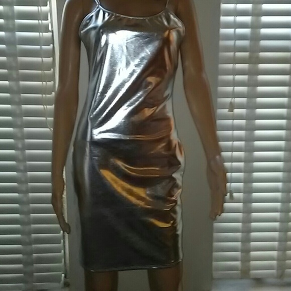 Ktoo | Dresses | Sexy Silver Skin Tight Bodycon Dress | Poshmark